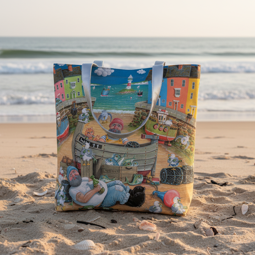 Paul Liggins On The Scrumpy Design Tote Bag – Jurassic Coast Designs